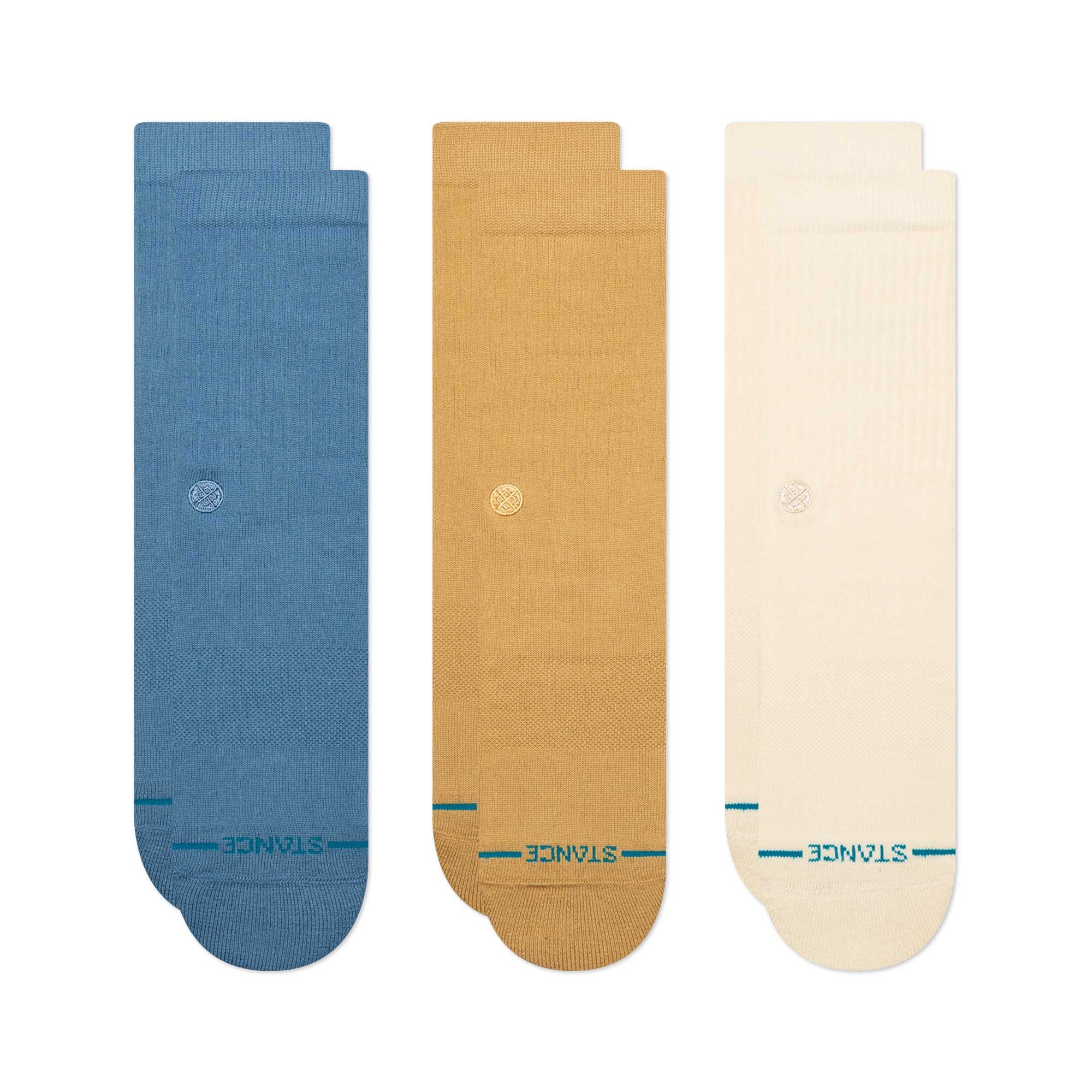 ICON CREW SOCKS 3 PACK - CREAM – Stance Socks AU